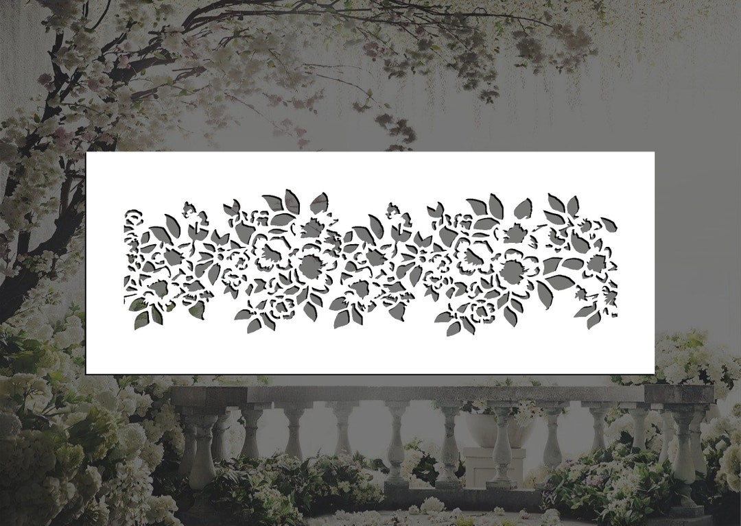 Floral Border Stencil (many Sizes) - Etsy