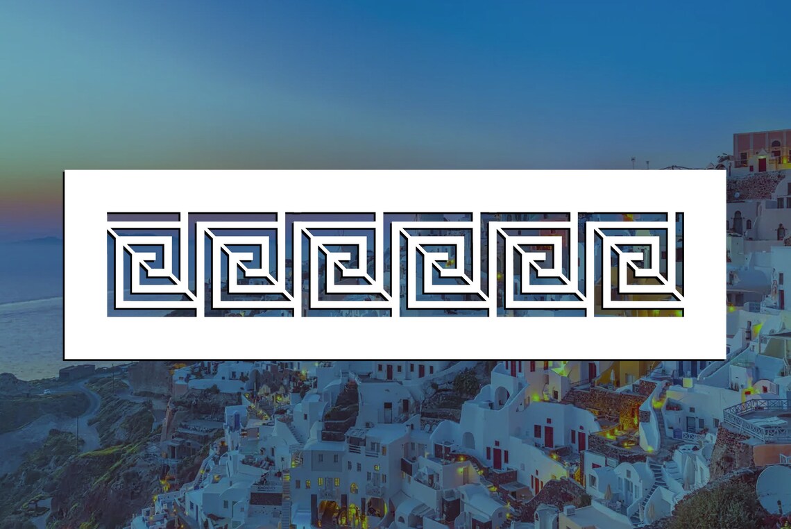 Geometric Greek Key Border Stencil many Sizes - Etsy