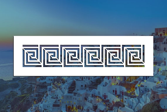 Geometric Greek Key Border Stencil many Sizes - Etsy