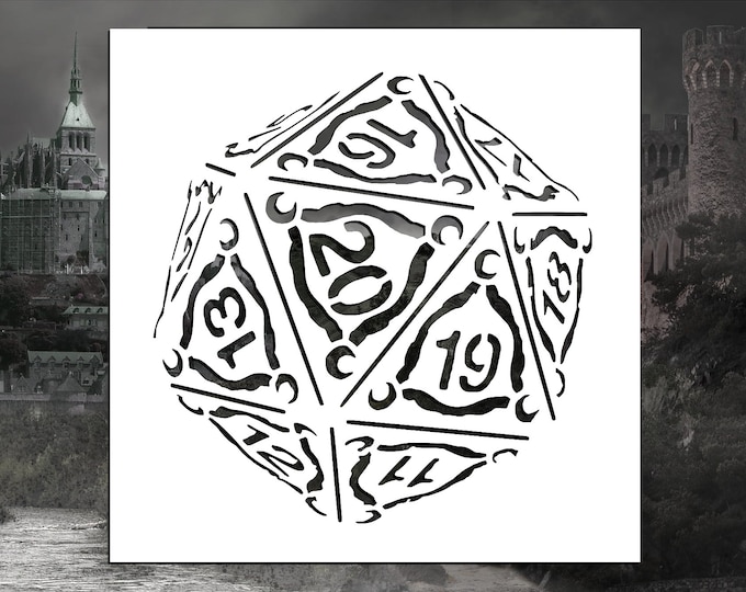 Gaming D20 Die Stencil many Sizes - Etsy
