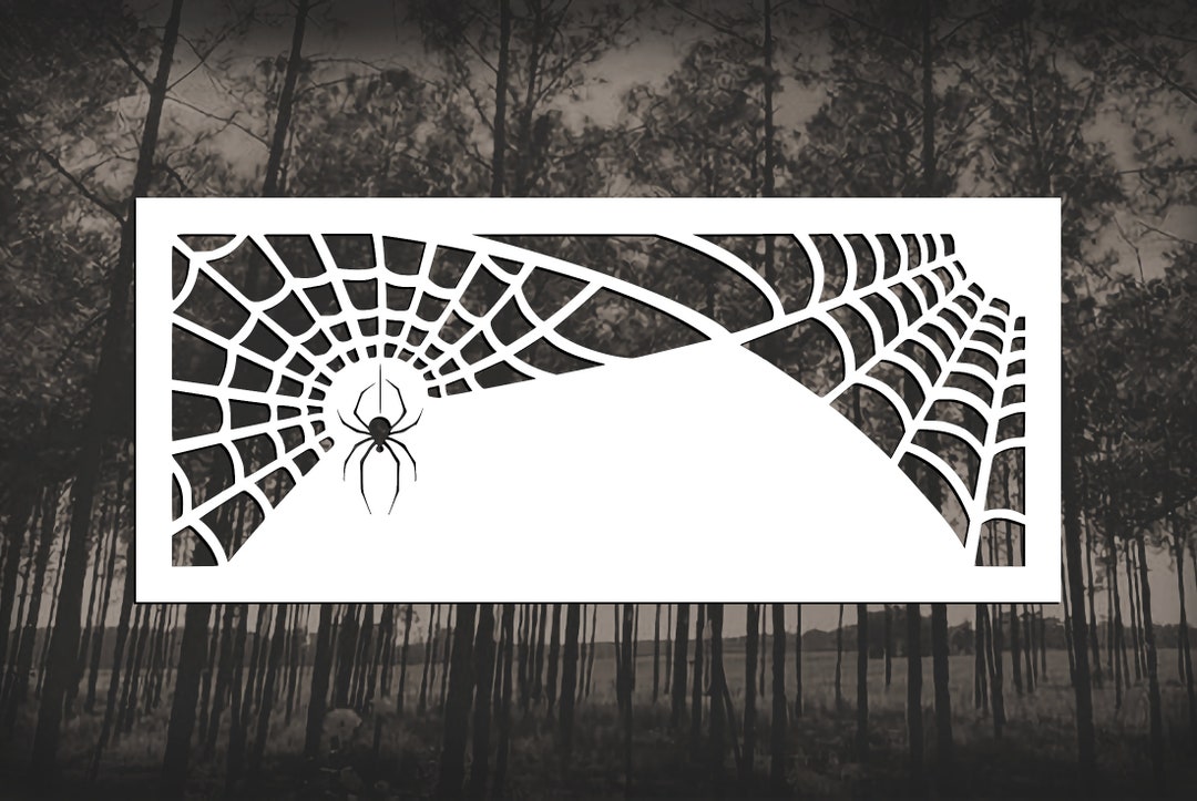 Spider Web With Spider Reusable Stencil (many Sizes) - Etsy
