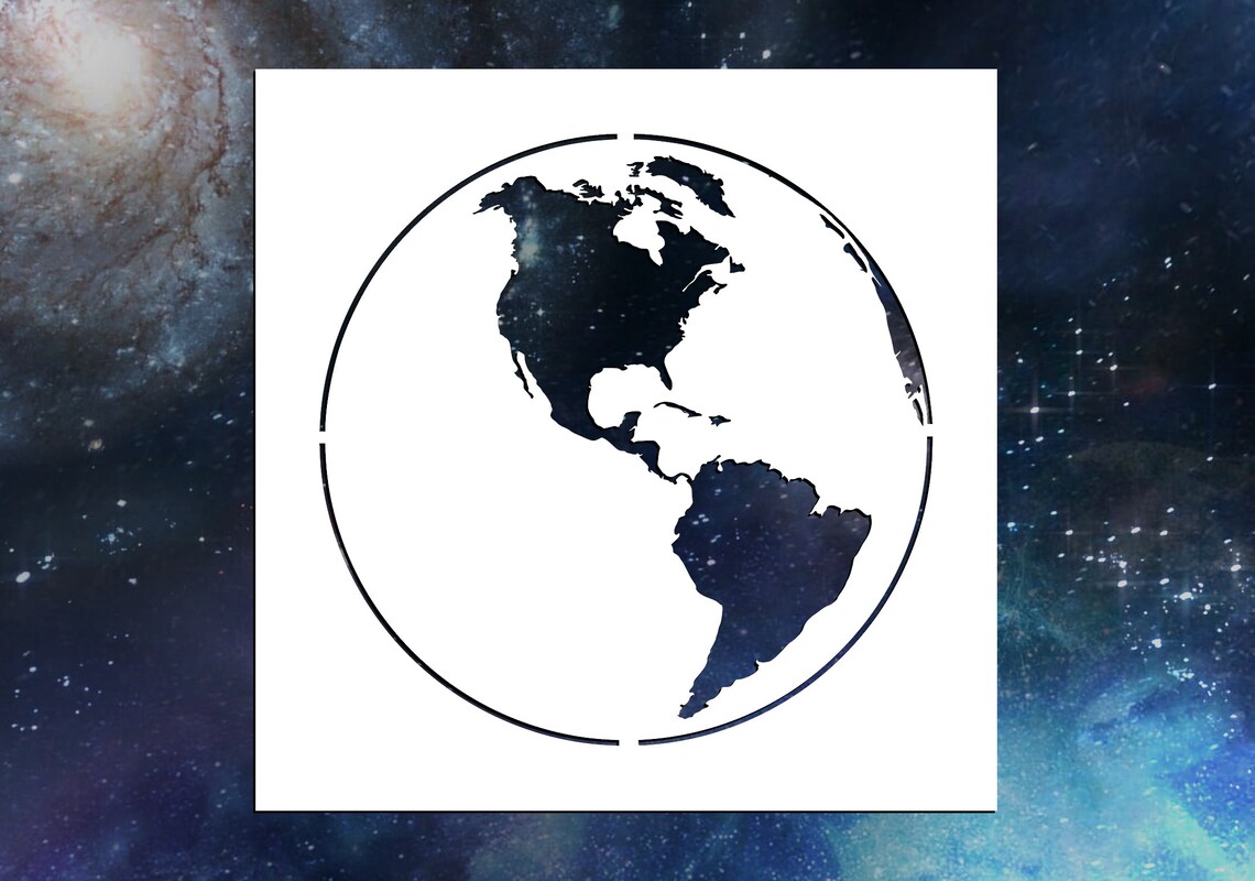 Planet Earth Reusable Stencil (many Sizes) - Etsy