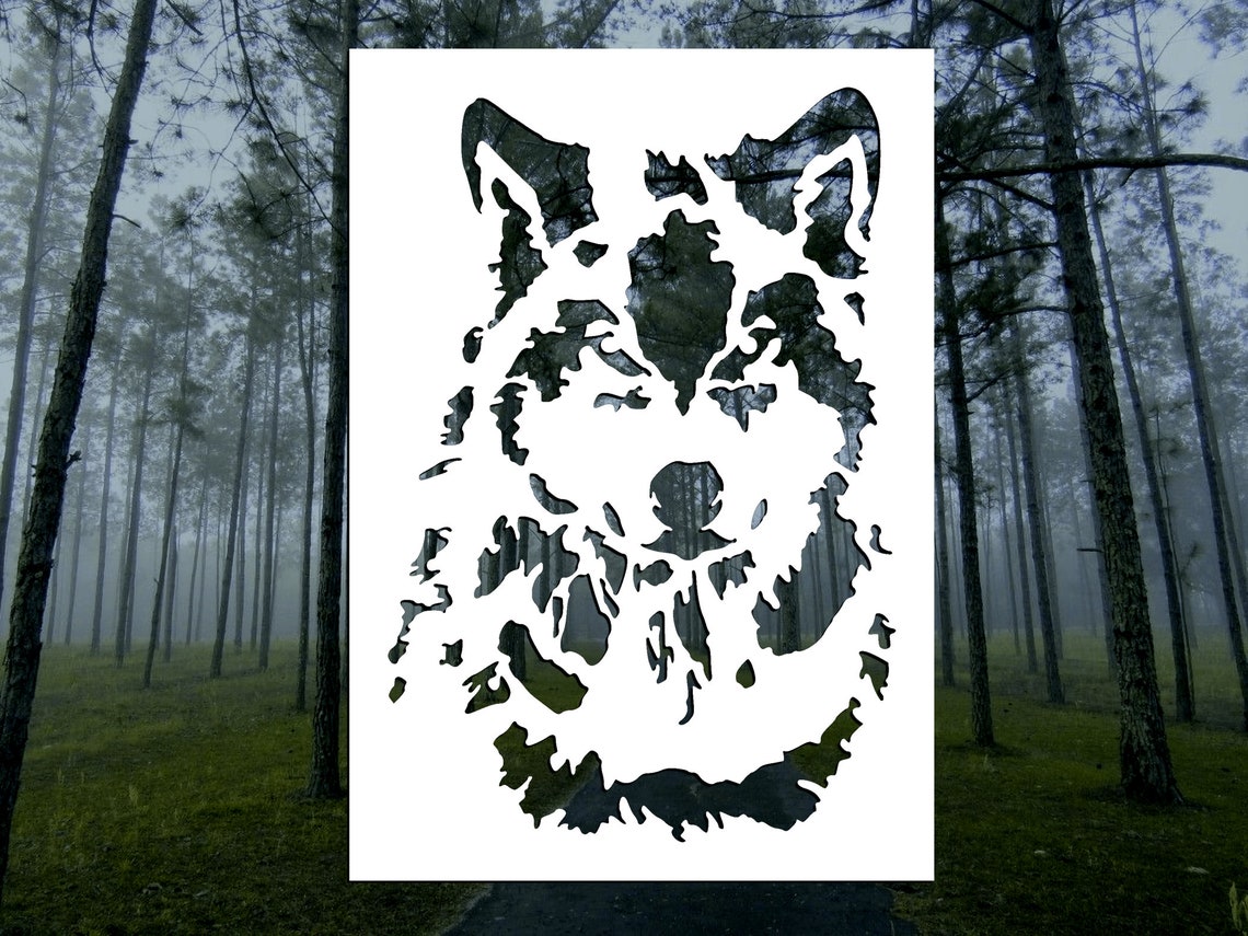 Wolf Reusable Stencil many Sizes - Etsy