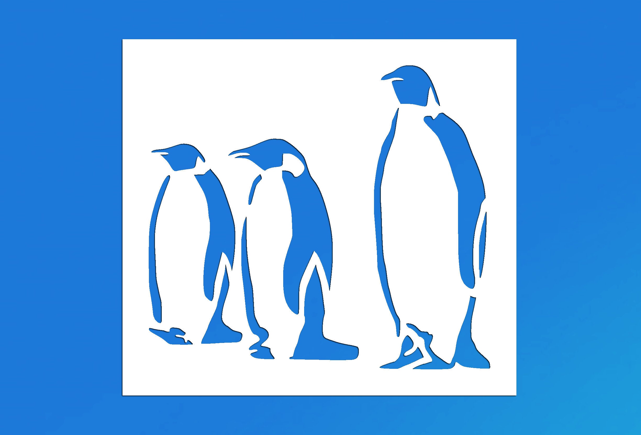 Emperor Penguins Reusable Stencil Many Sizes | Etsy