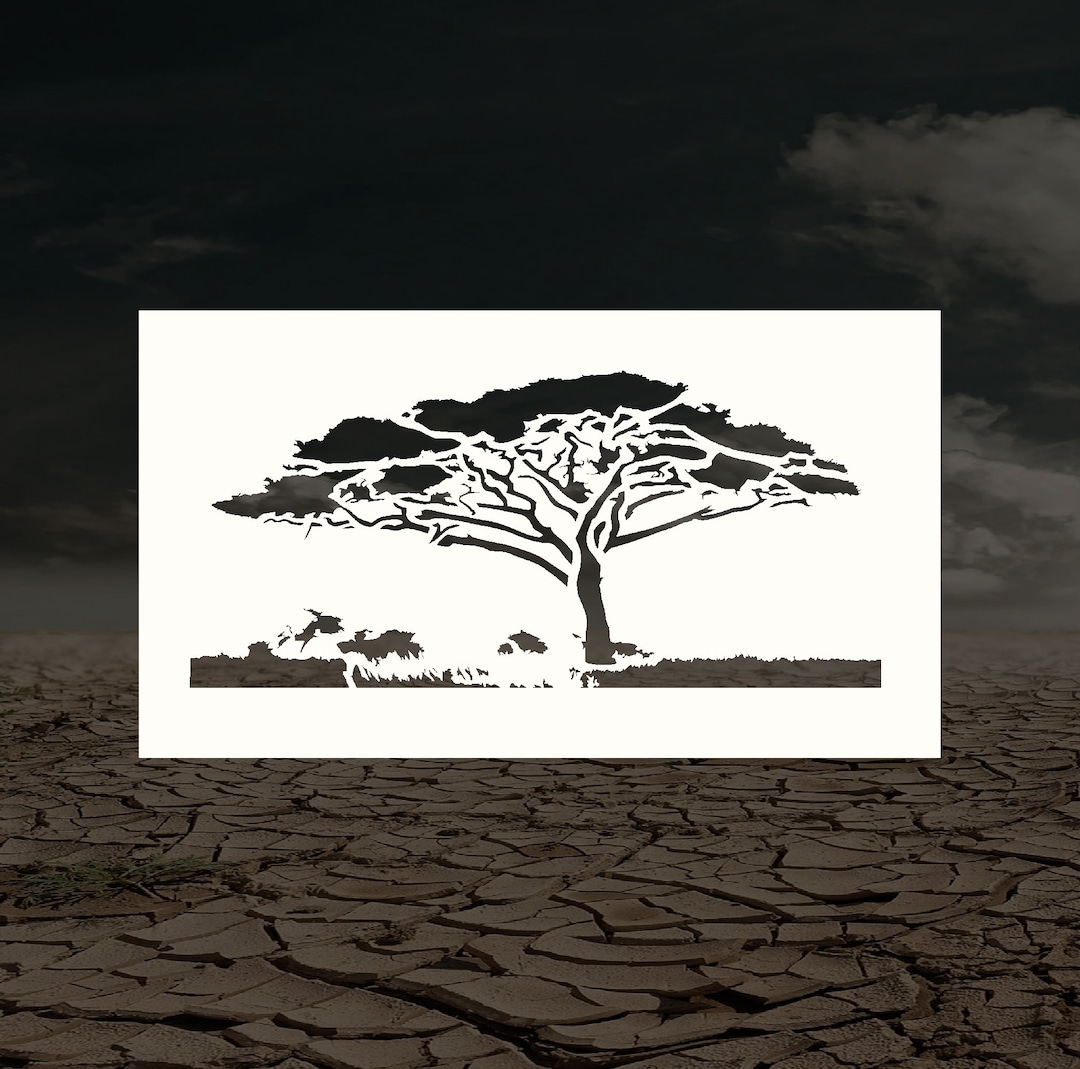 Acacia Tree Reusable Stencil (many Sizes) - Etsy