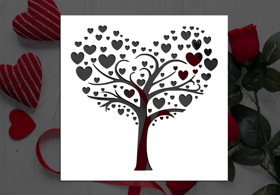Heart Tree Reusable Stencil many Sizes - Etsy