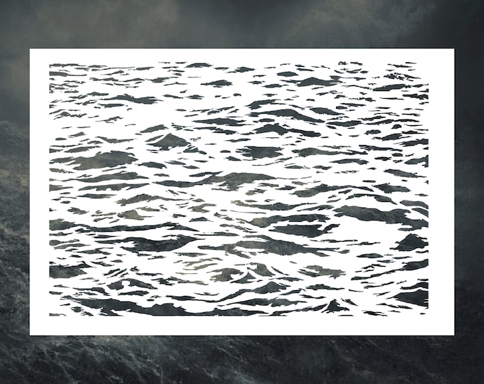 Ocean Waves Stencil Reusable Color, Draw, & Paint Custom Sea Water Stencil Art - Etsy