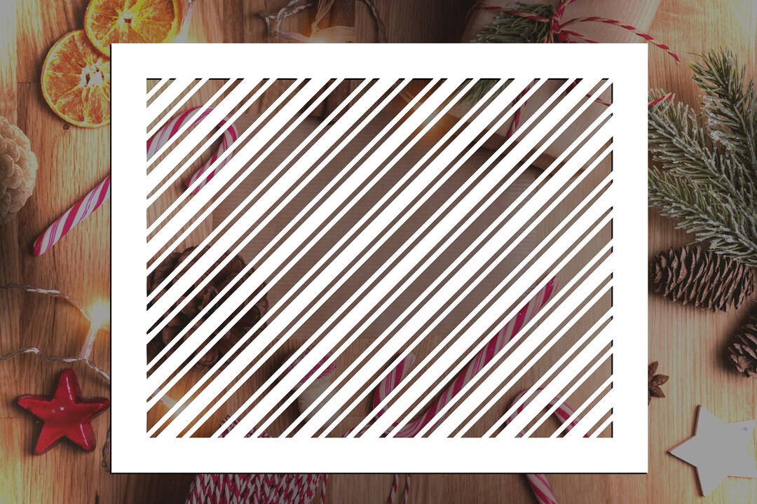 Peppermint Stripes Pattern Reusable Stencil (many Sizes) - Etsy