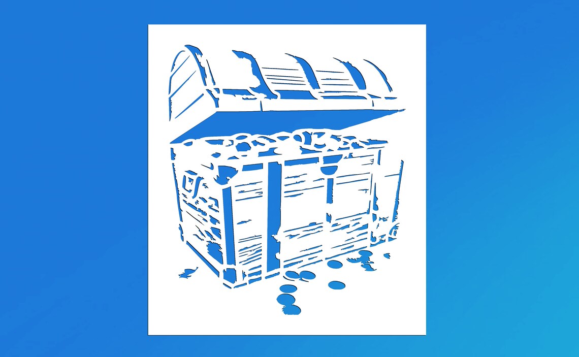 Treasure Chest Reusable Stencil Many Sizes | Etsy