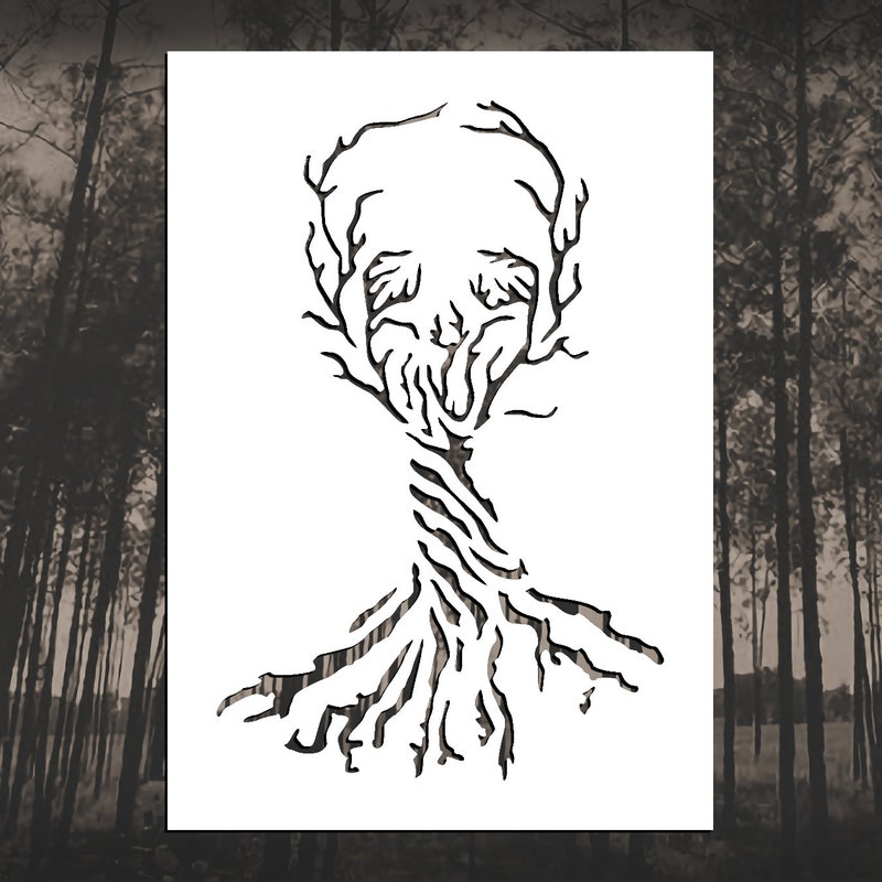 Skinny Tree Stencil - Etsy