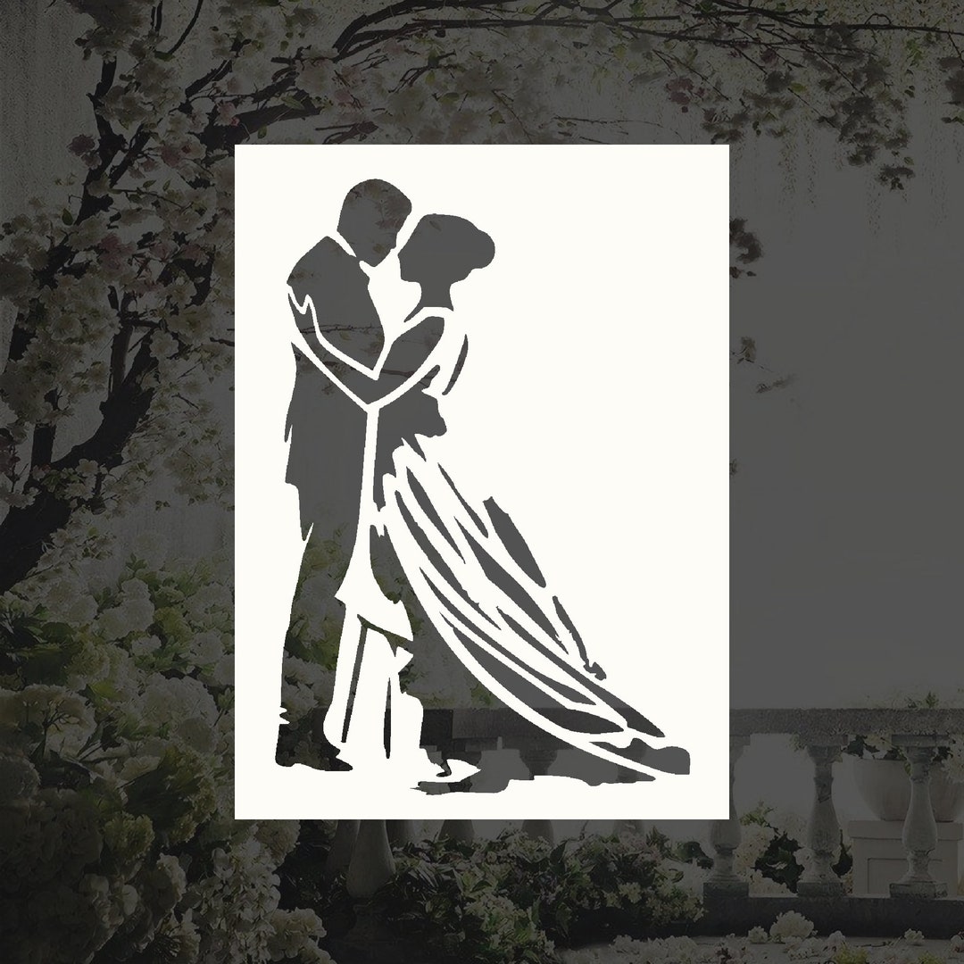 Bride & Groom Dancing Reusable Stencil (many Sizes) - Etsy