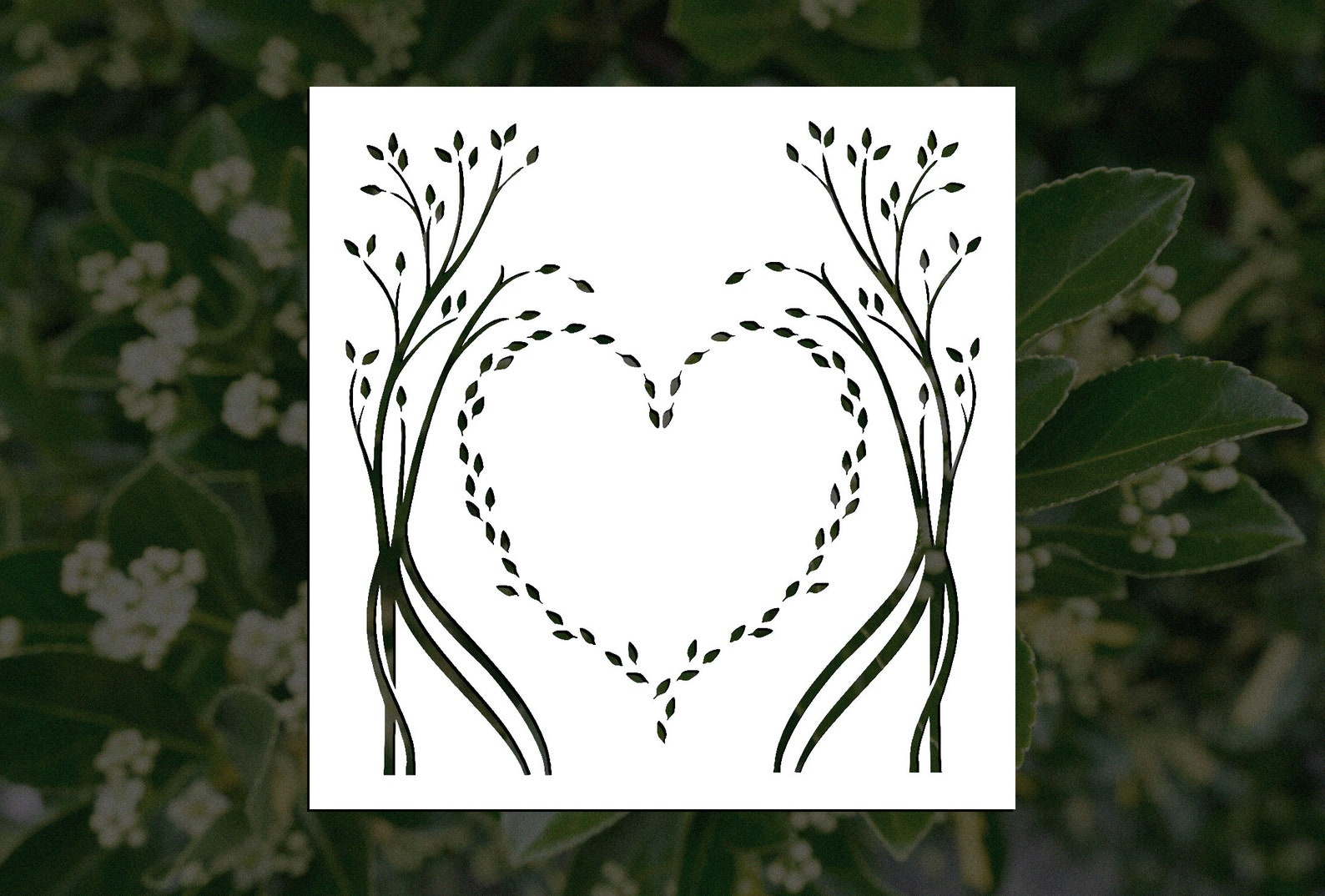 Tree Leaves Heart Reusable Stencil (many Sizes) - Etsy