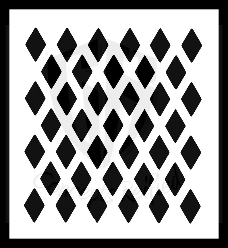 Seamless Diamond Shapes Reusable Stencil Many Sizes | Etsy