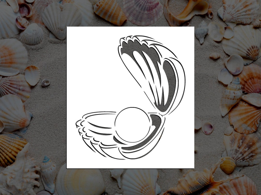 Pearl Clam Shell Reusable Stencil (many Sizes) - Etsy