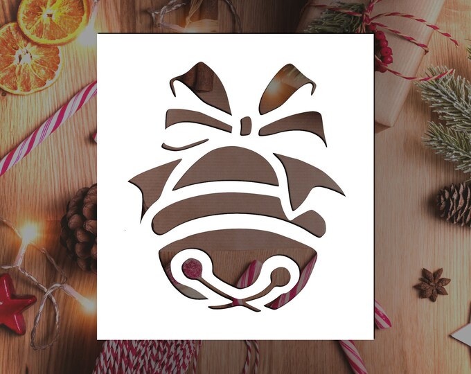 Christmas Bell Stencil, Reusable Christmas Bell Stencil, Art Stencil ...