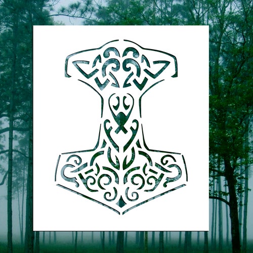 Celtic Norse Thor's Hammer Reusable Stencil many Sizes - Etsy