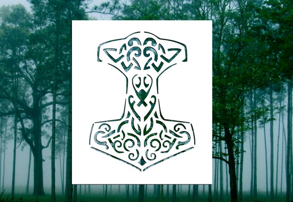 Celtic Norse Thor's Hammer Reusable Stencil many Sizes - Etsy