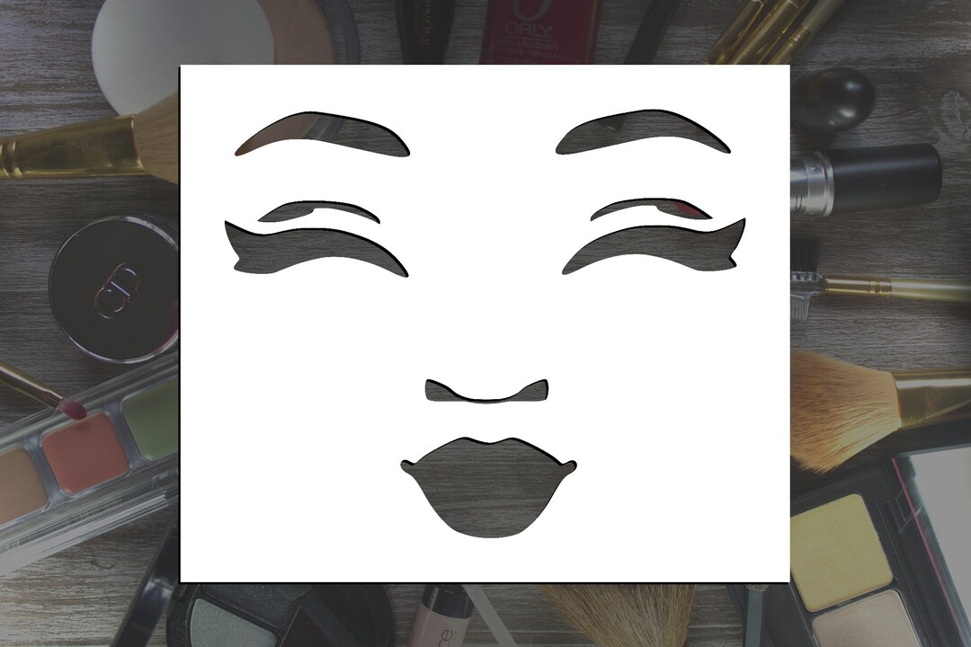 Happy Feminine Face Reusable Stencil (many Sizes) - Etsy