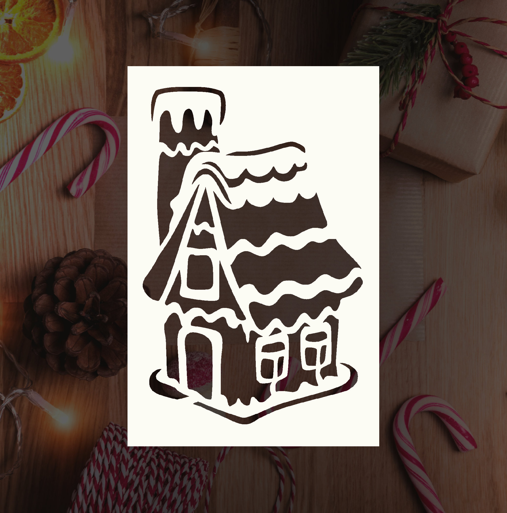 Simple Gingerbread House Reusable Stencil (many Sizes) - Etsy