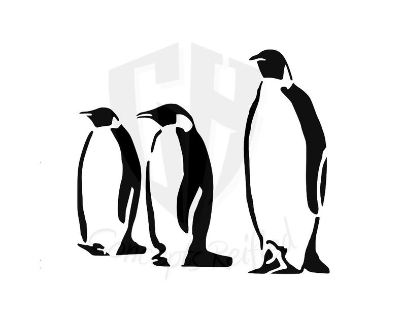 Emperor Penguins Reusable Stencil Many Sizes | Etsy