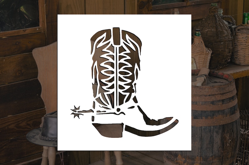 Cowboy Cowgirl Boot Reusable Stencil many Sizes - Etsy
