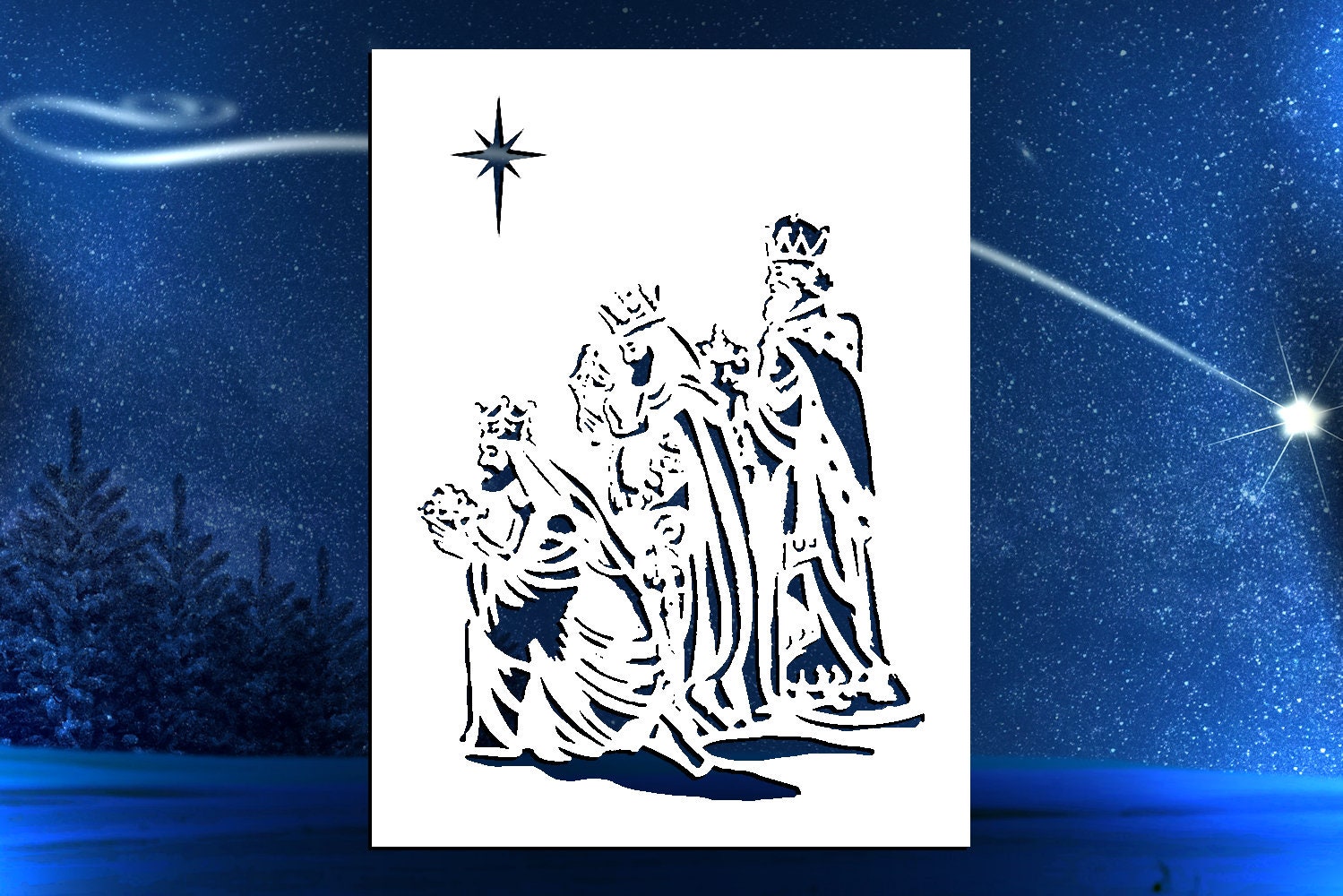 Three Kings Reusable Stencil (many Sizes) - Etsy