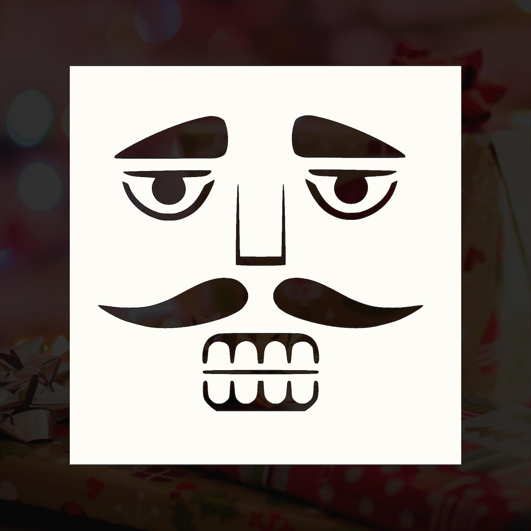 Nutcracker Face With Teeth Reusable Stencil (many Sizes) - Etsy