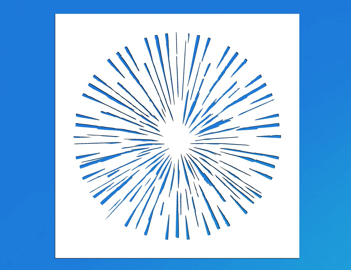 Burst Firecracker Reusable Stencil Many Sizes | Etsy