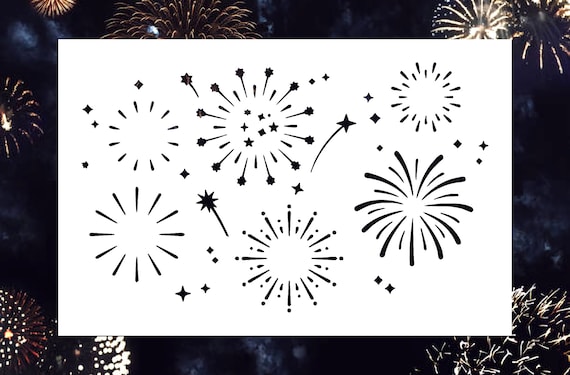 Fireworks Reusable Stencil many Sizes - Etsy