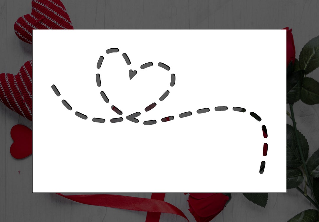 Dotted Line Heart Reusable Stencil (many Sizes) - Etsy