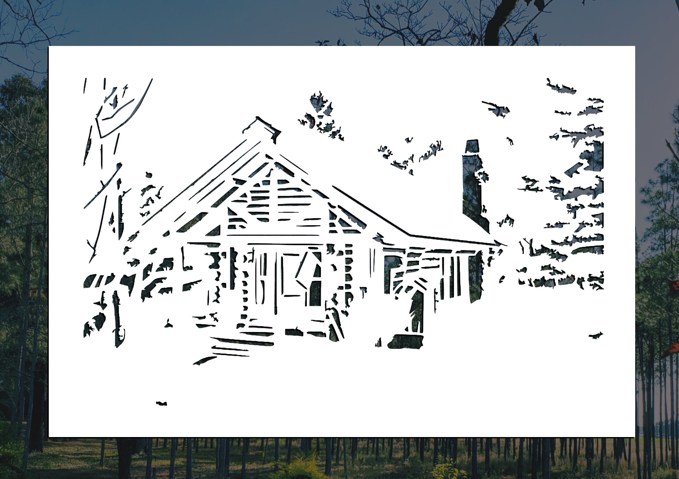 Log Cabin Reusable Stencil (many Sizes) - Etsy