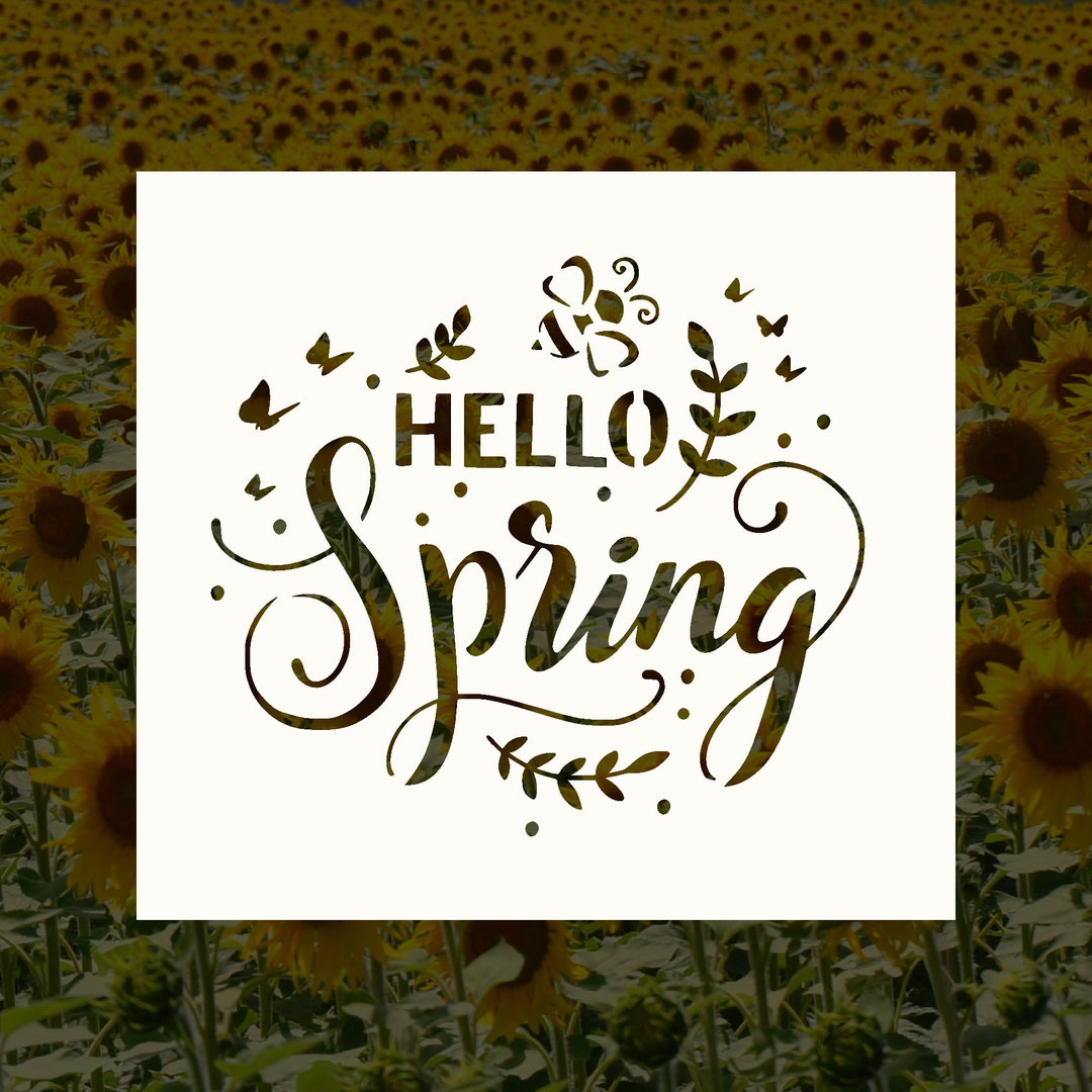 Hello Spring Reusable Stencil (many Sizes) - Etsy