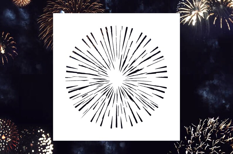 Burst Firecracker Reusable Stencil many Sizes - Etsy