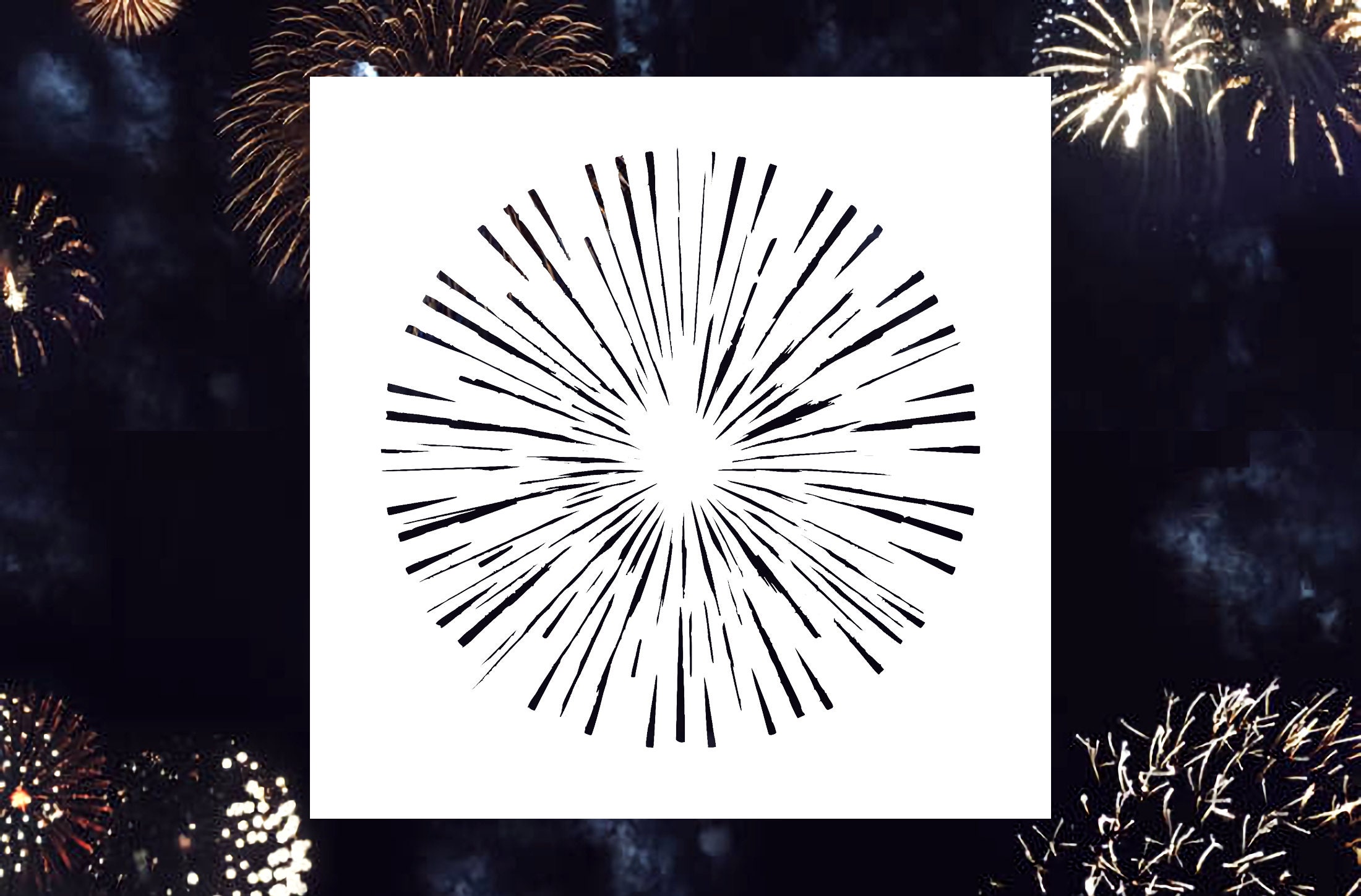Burst Firecracker Reusable Stencil many Sizes - Etsy