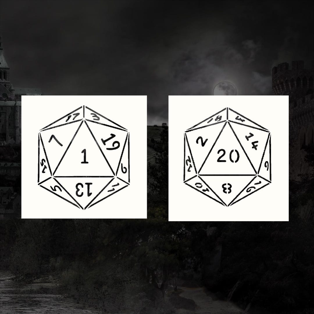 D20 Dice Reusable Stencil Set (many Sizes) - Etsy