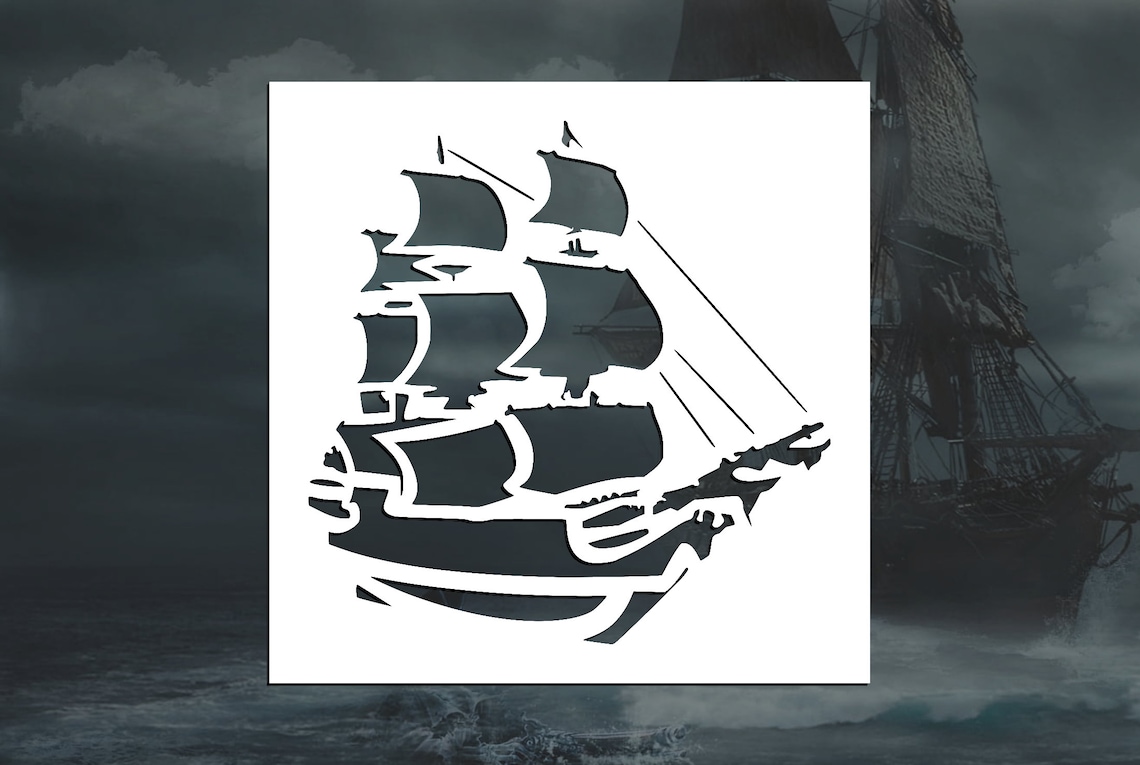 Pirate Ship Reusable Stencil many Sizes - Etsy