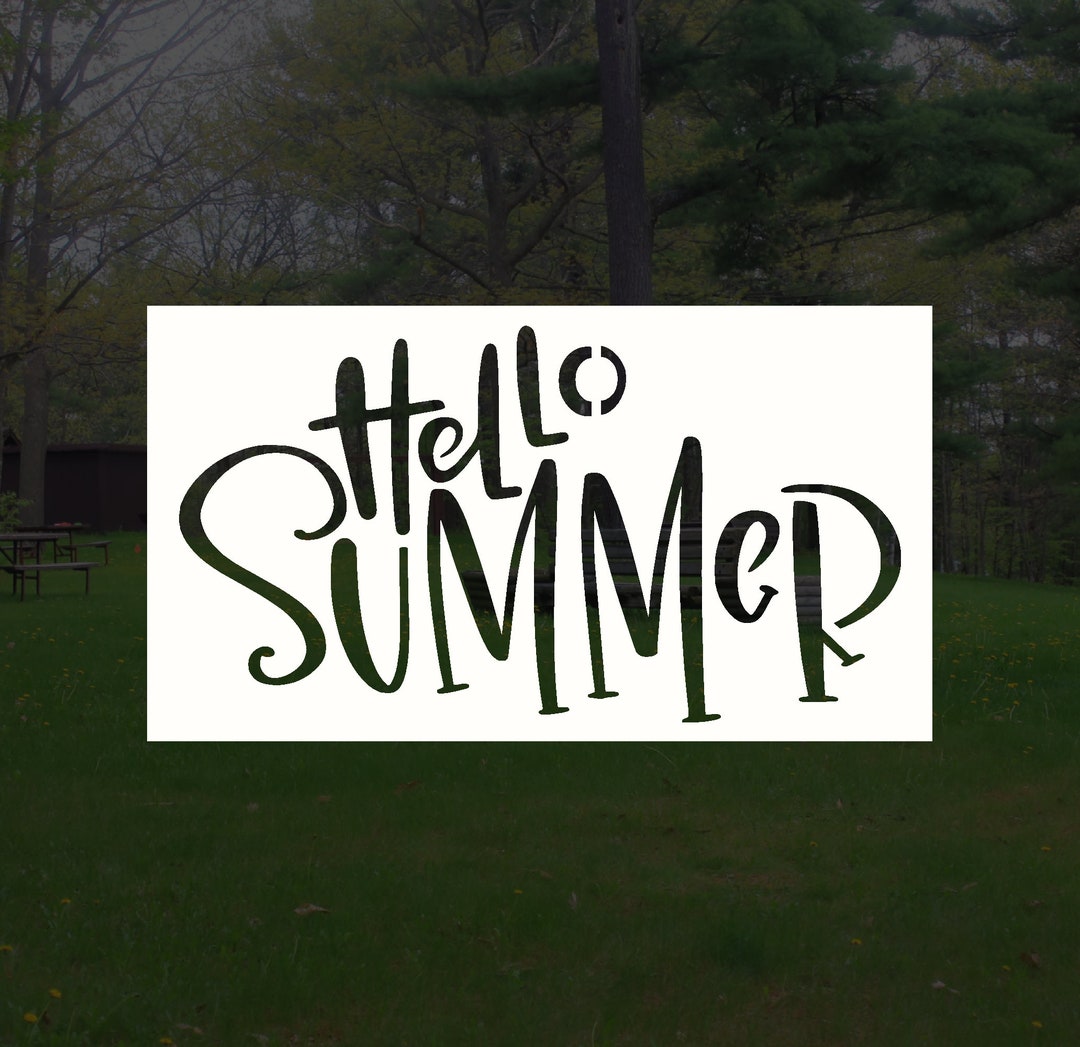 Hello Summer Reusable Stencil (many Sizes) - Etsy