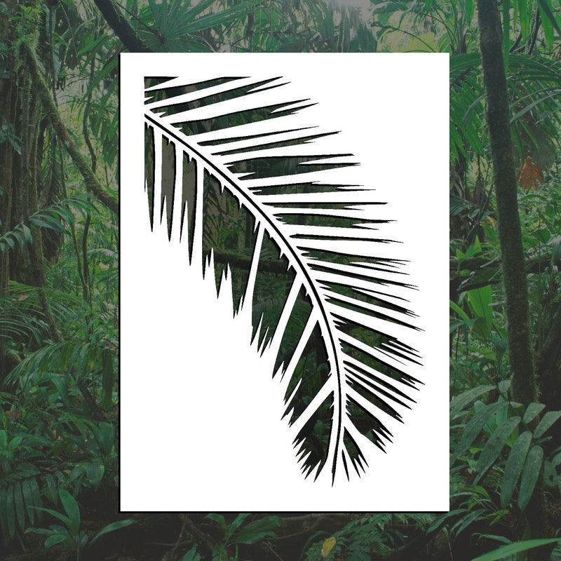 Palm Leaf Stencil - Etsy
