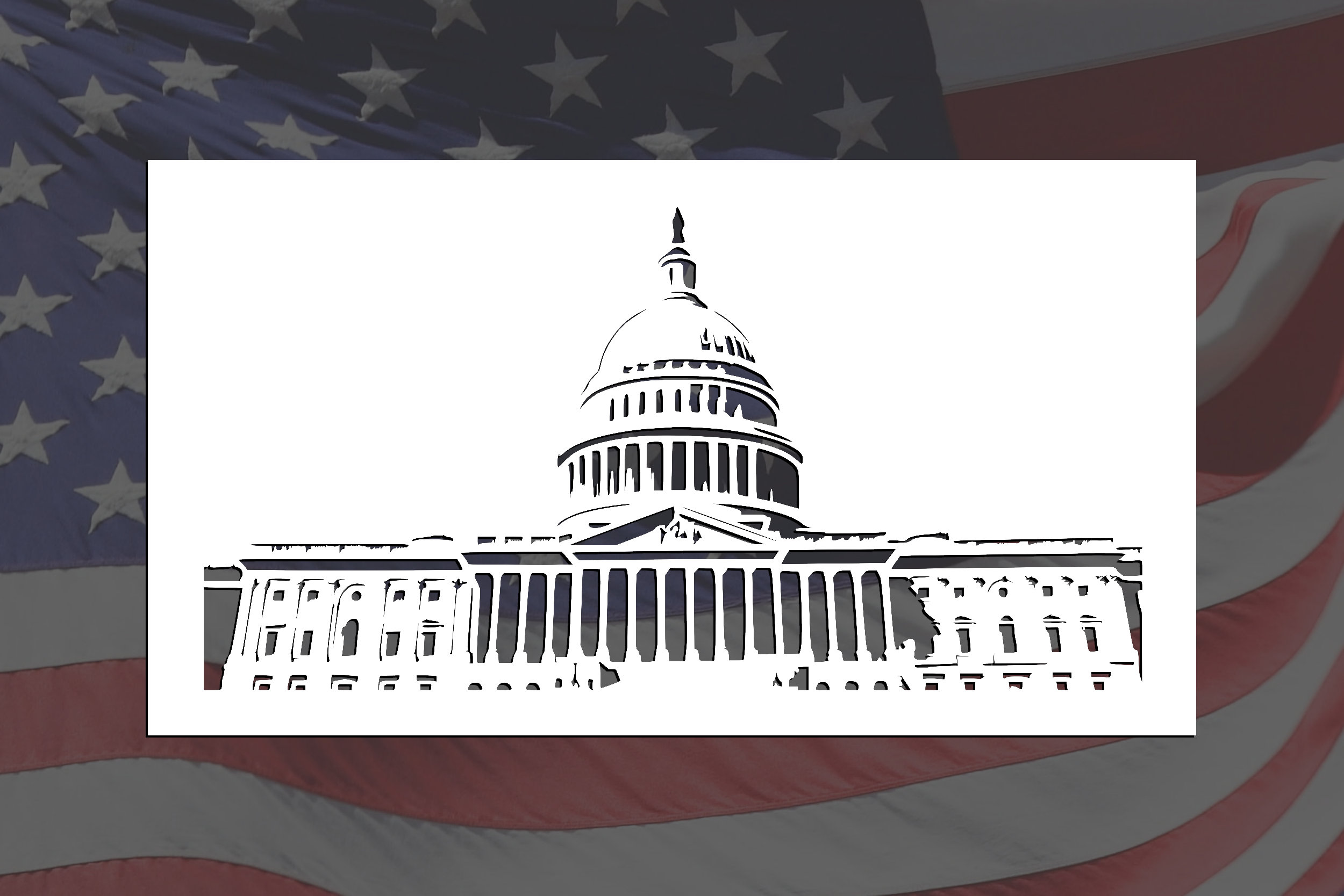 US Capitol Building Reusable Stencil (many Sizes) - Etsy