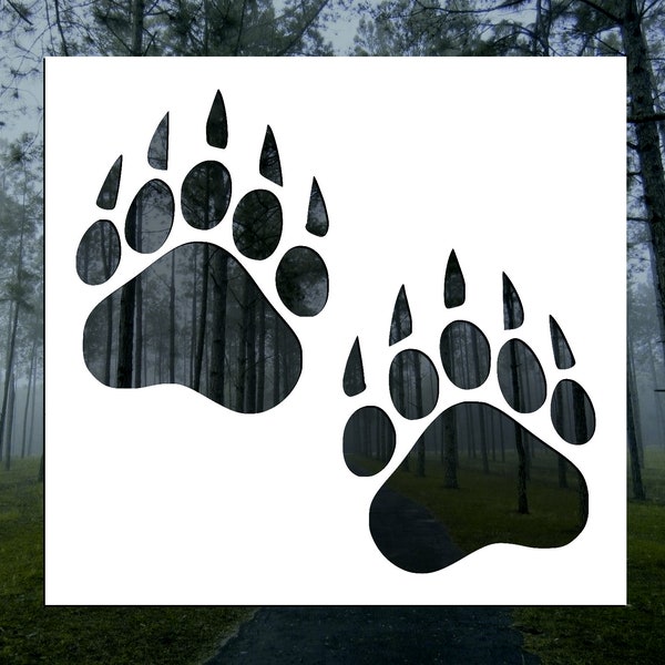 Black Bear Paw Stencil - Etsy