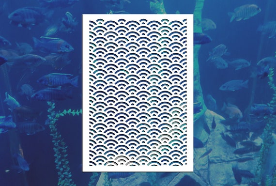 Seamless Ocean Waves Stencil many Sizes | Etsy