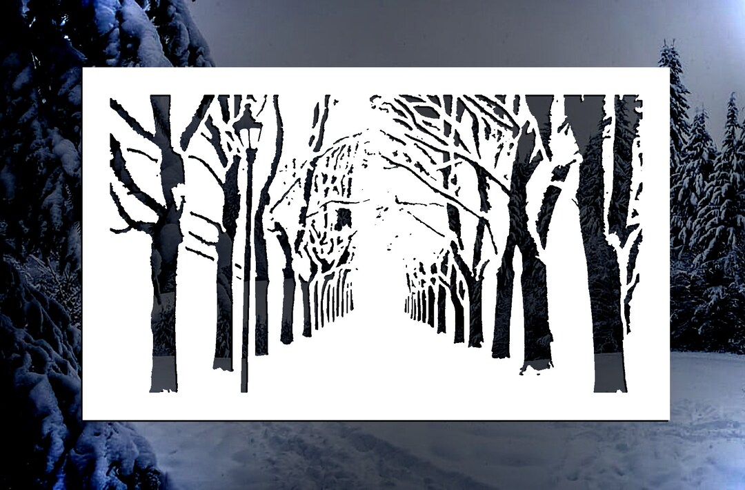Winter Tree Path Reusable Stencil (many Sizes) - Etsy