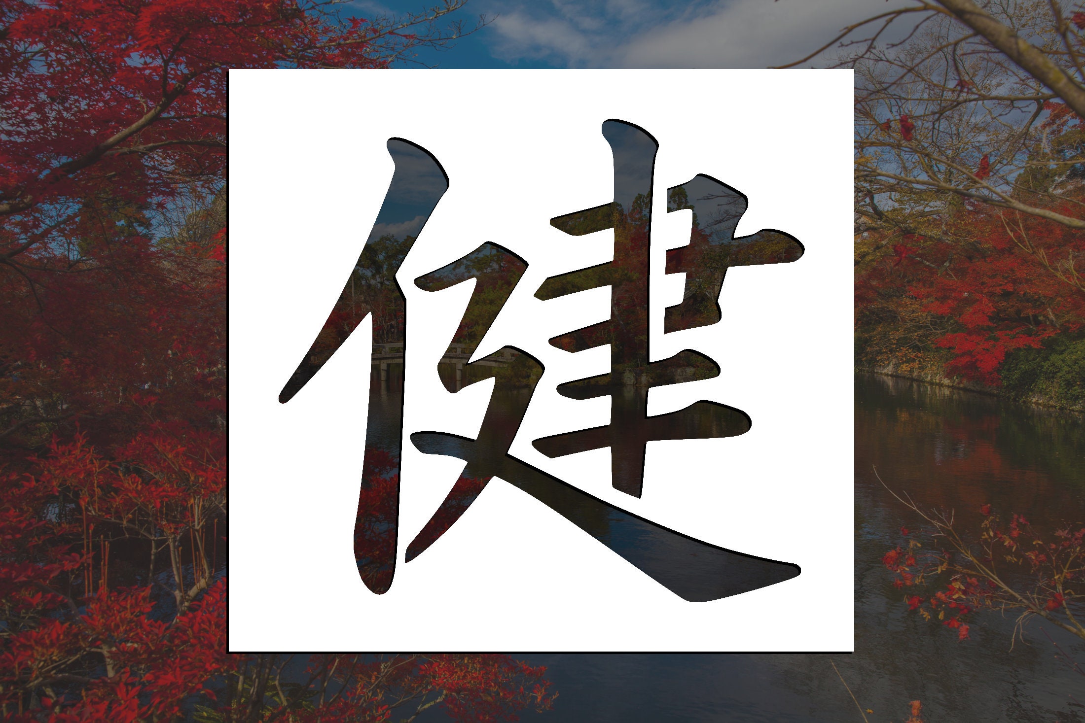 Health | Kanji Reusable Stencil (many Sizes) - Etsy