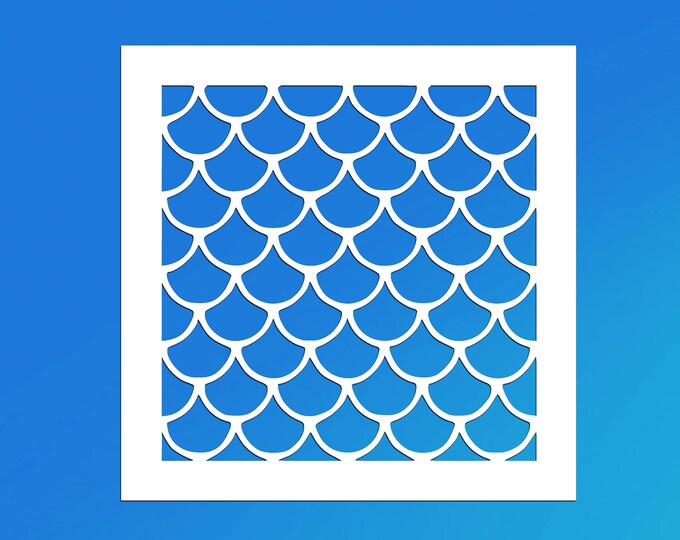 Mermaid Fish Scales Reusable Stencil many Sizes | Etsy