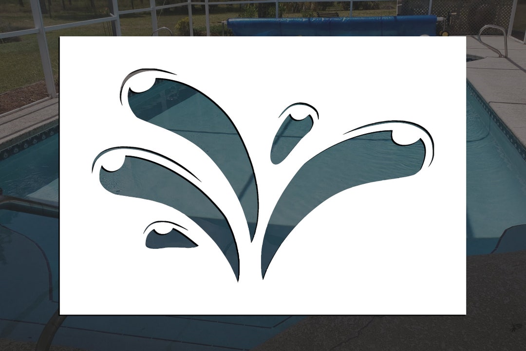 Water Splash Reusable Stencil (many Sizes) - Etsy