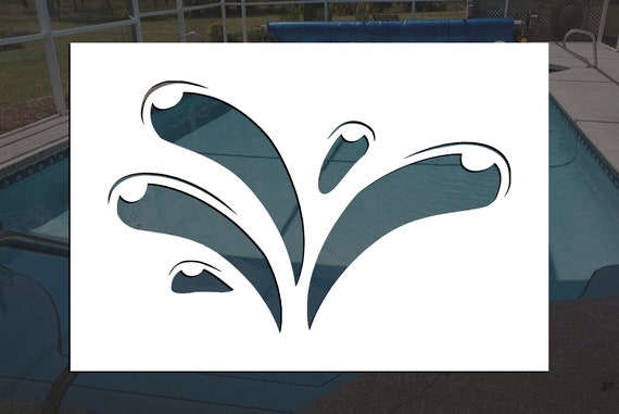 Water Splash Reusable Stencil many Sizes - Etsy