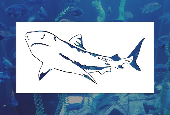 Tiger Shark Reusable Stencil many Sizes | Etsy