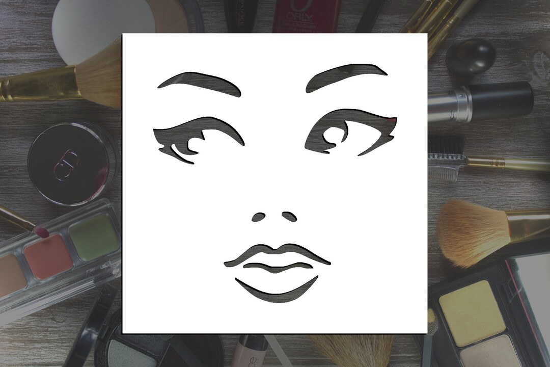 Feminine Face Reusable Stencil (many Sizes) - Etsy