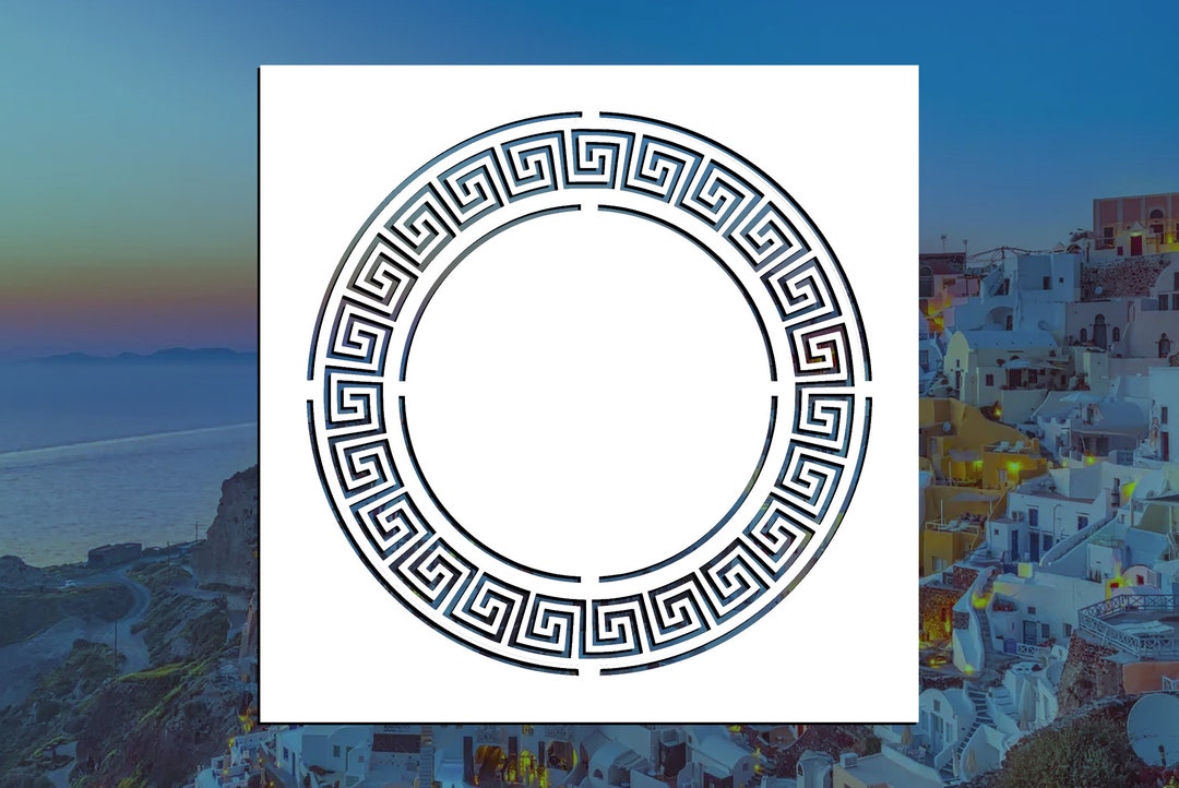 Greek Key Circle Reusable Stencil (many Sizes) - Etsy