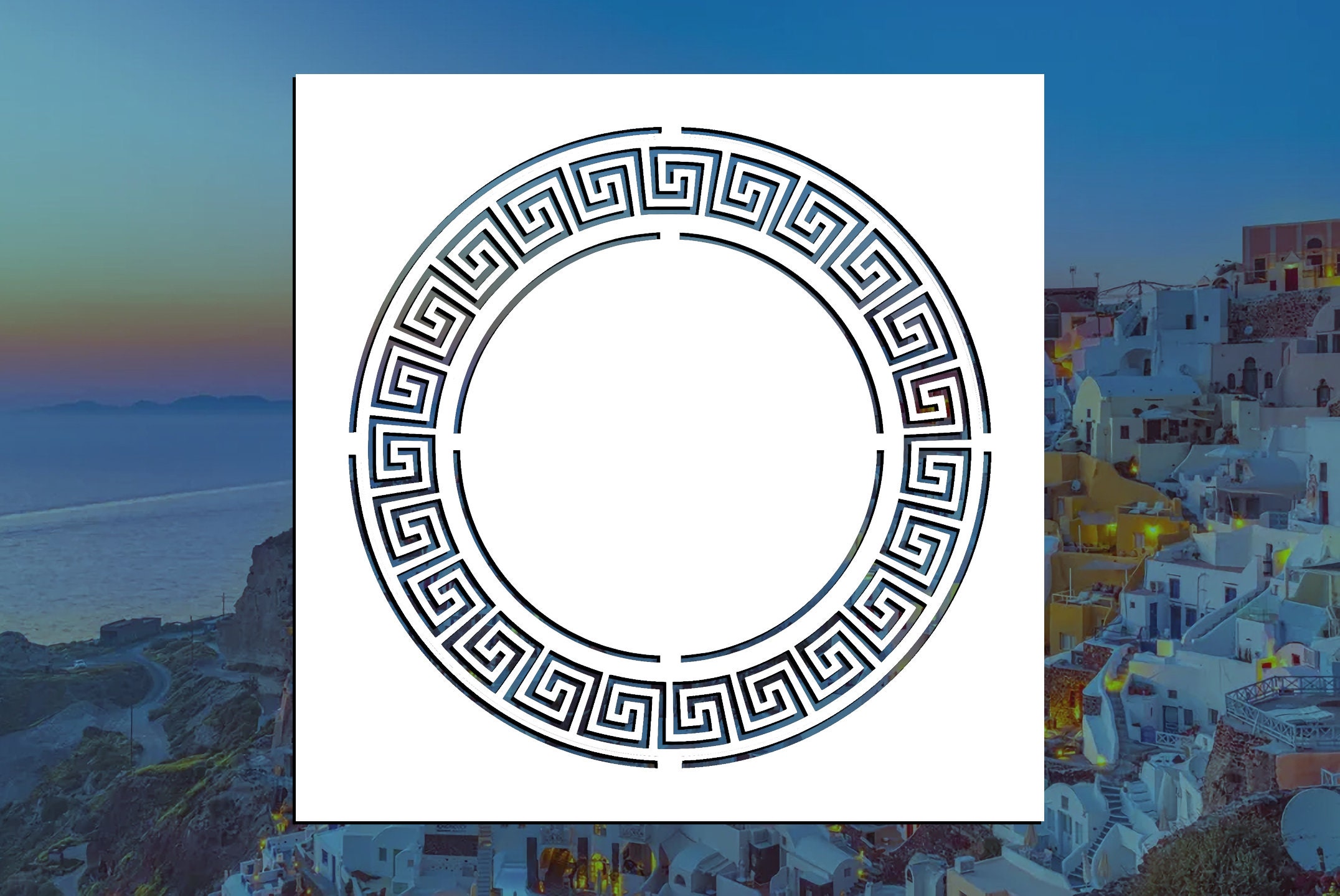 Greek Key Circle Reusable Stencil many Sizes - Etsy